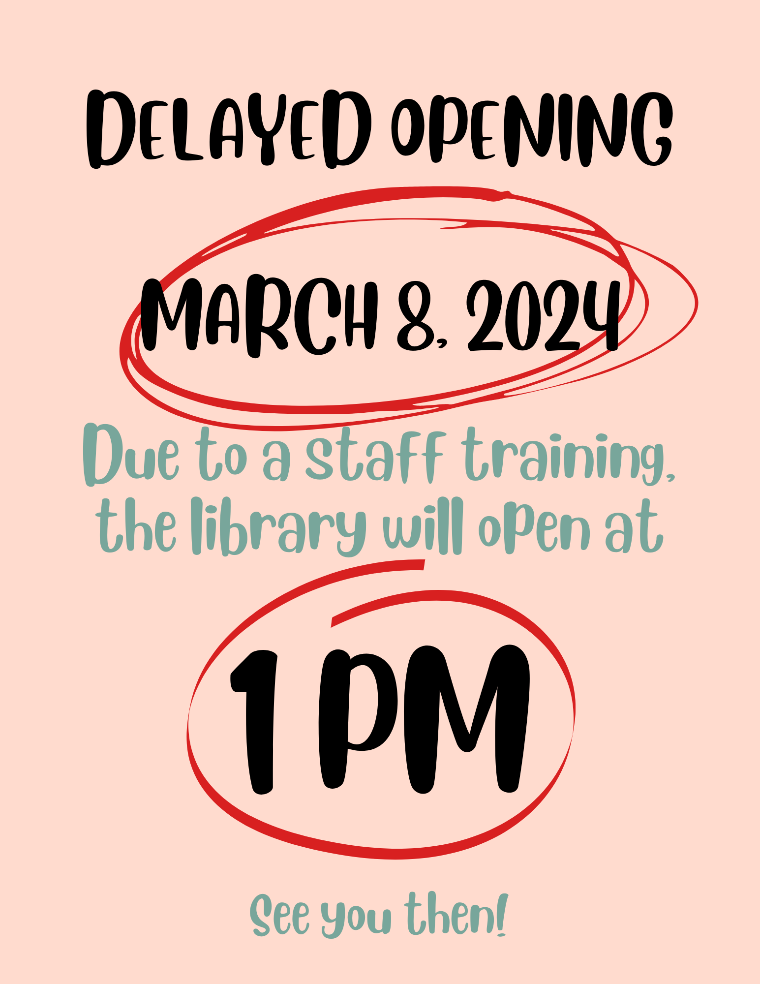 Opening Late Friday 3/8 at 1pm